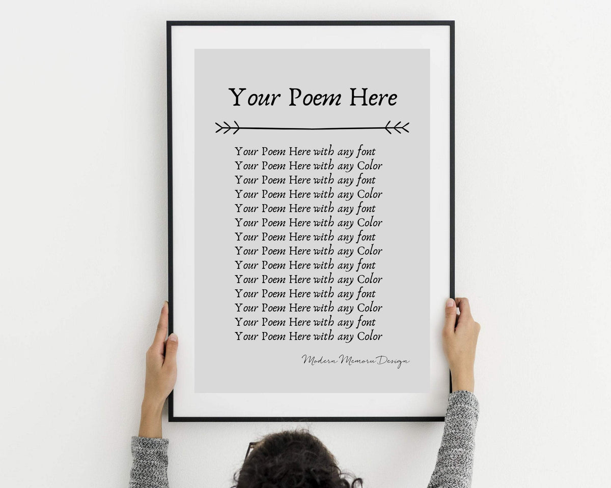 Custom poem print Frame wall art canvas print – HomedecorMMD